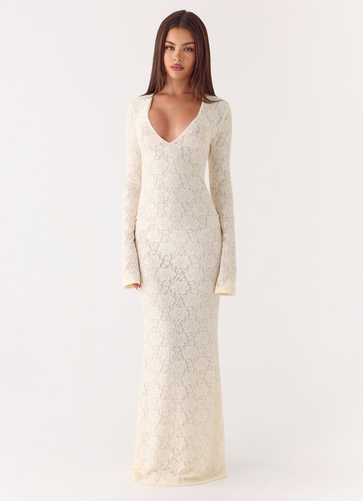 Astoria Long Sleeve Maxi Dress - Ivory – Peppermayo Europe