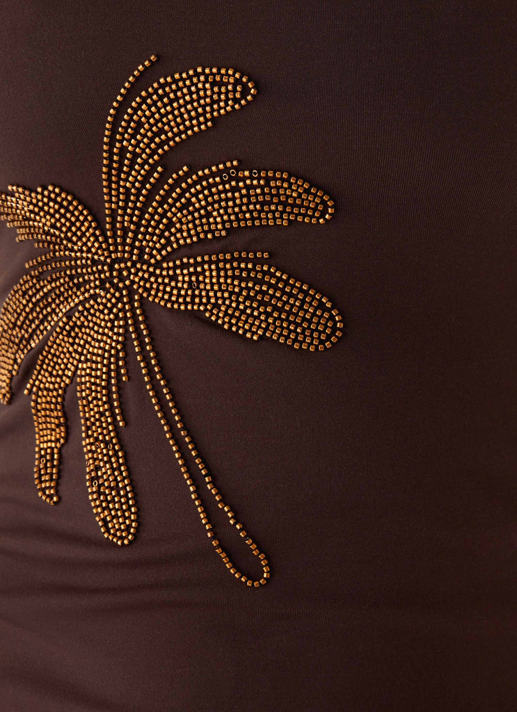 Brienne Beaded Halter Top - Chocolate – Peppermayo Europe