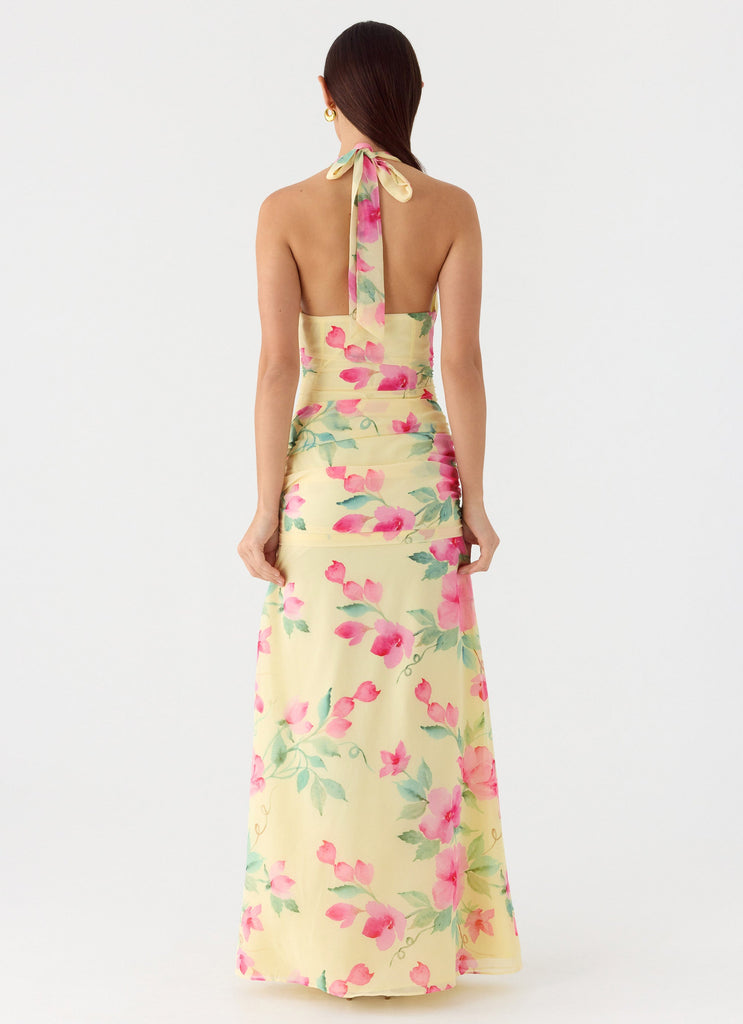Colada Halter Maxi Dress - Lemon Soleil – Peppermayo Europe