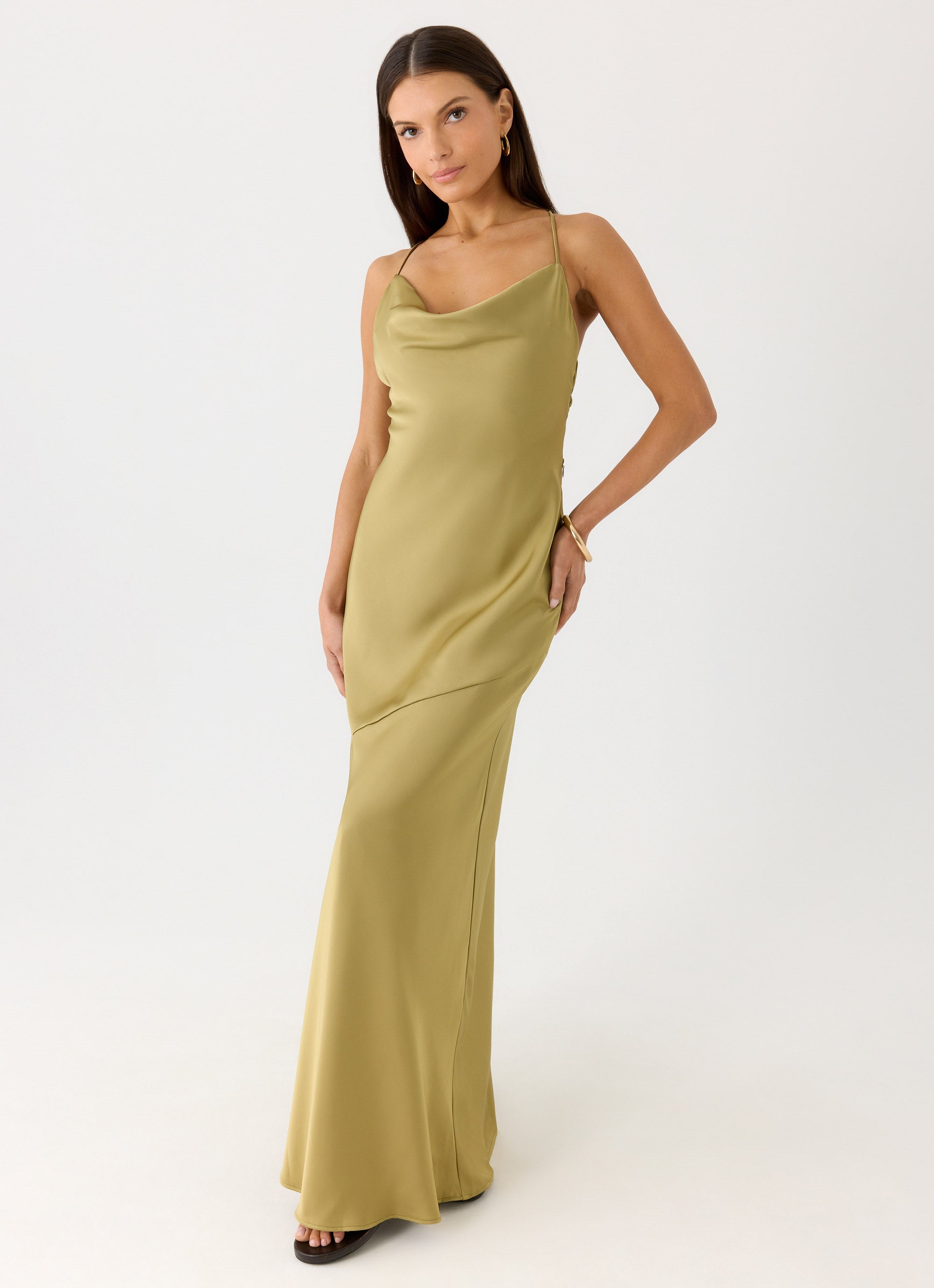 Darius Maxi Dress - Green Olive – Peppermayo Europe