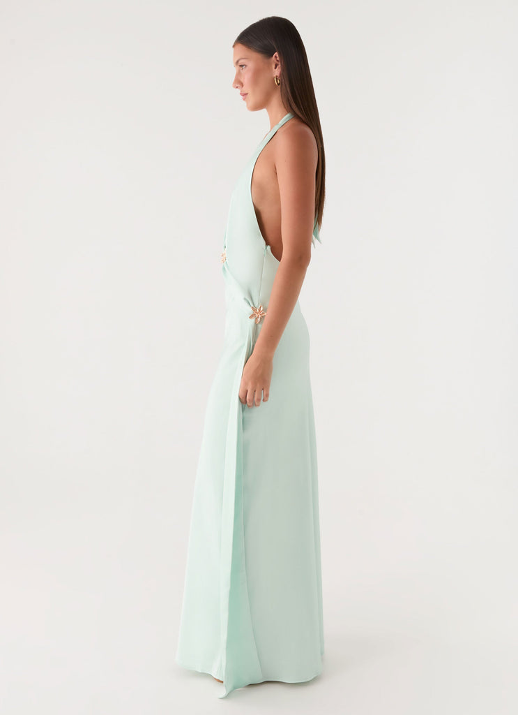 Eleni Halter Maxi Dress - Pistachio – Peppermayo Europe