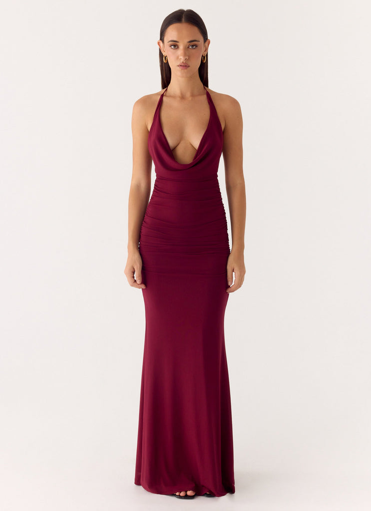 Eyes Closed Maxi Dress - Dark Cherry – Peppermayo Europe