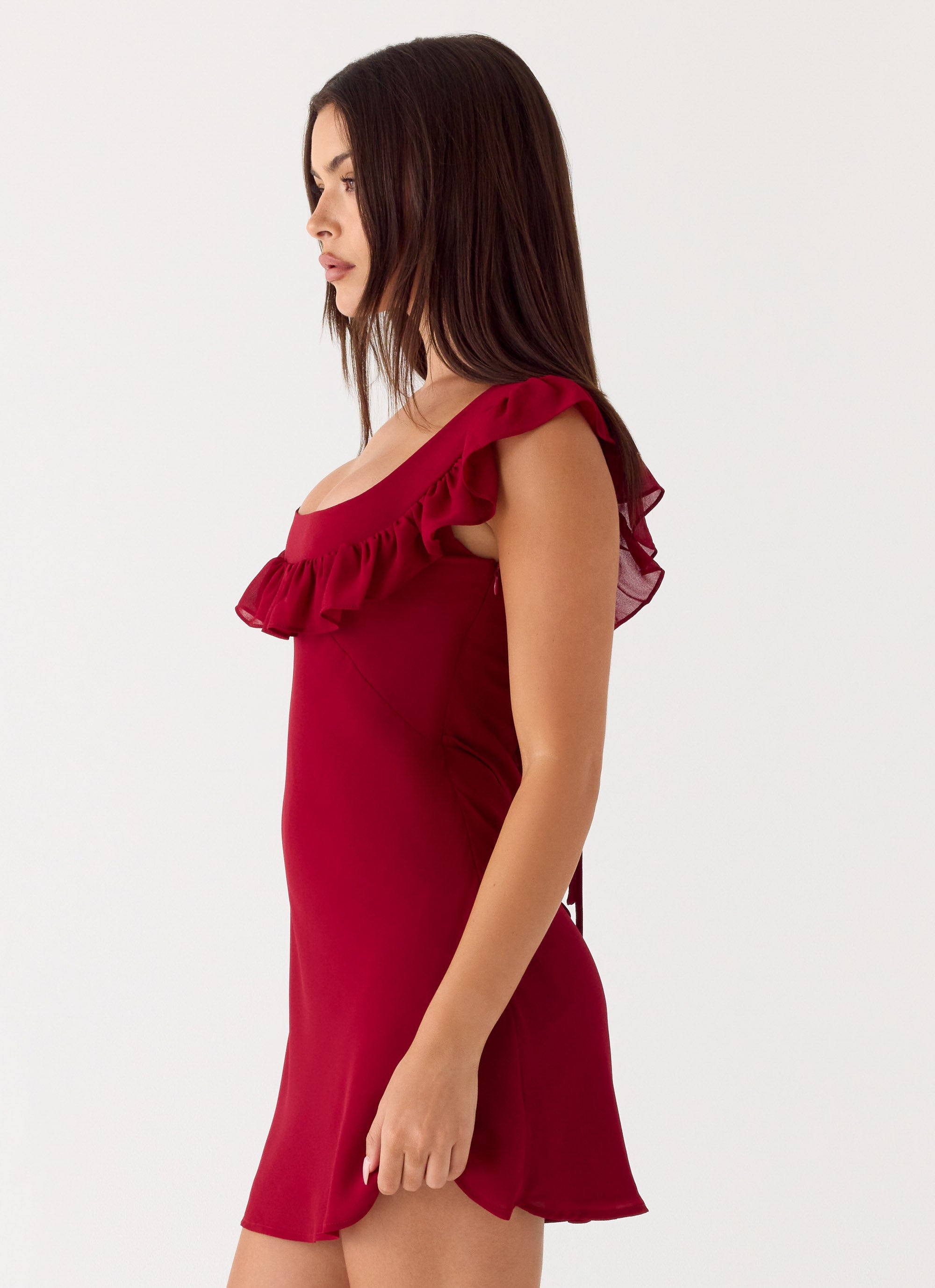 Malina Mini Dress - Deep Red – Peppermayo Europe
