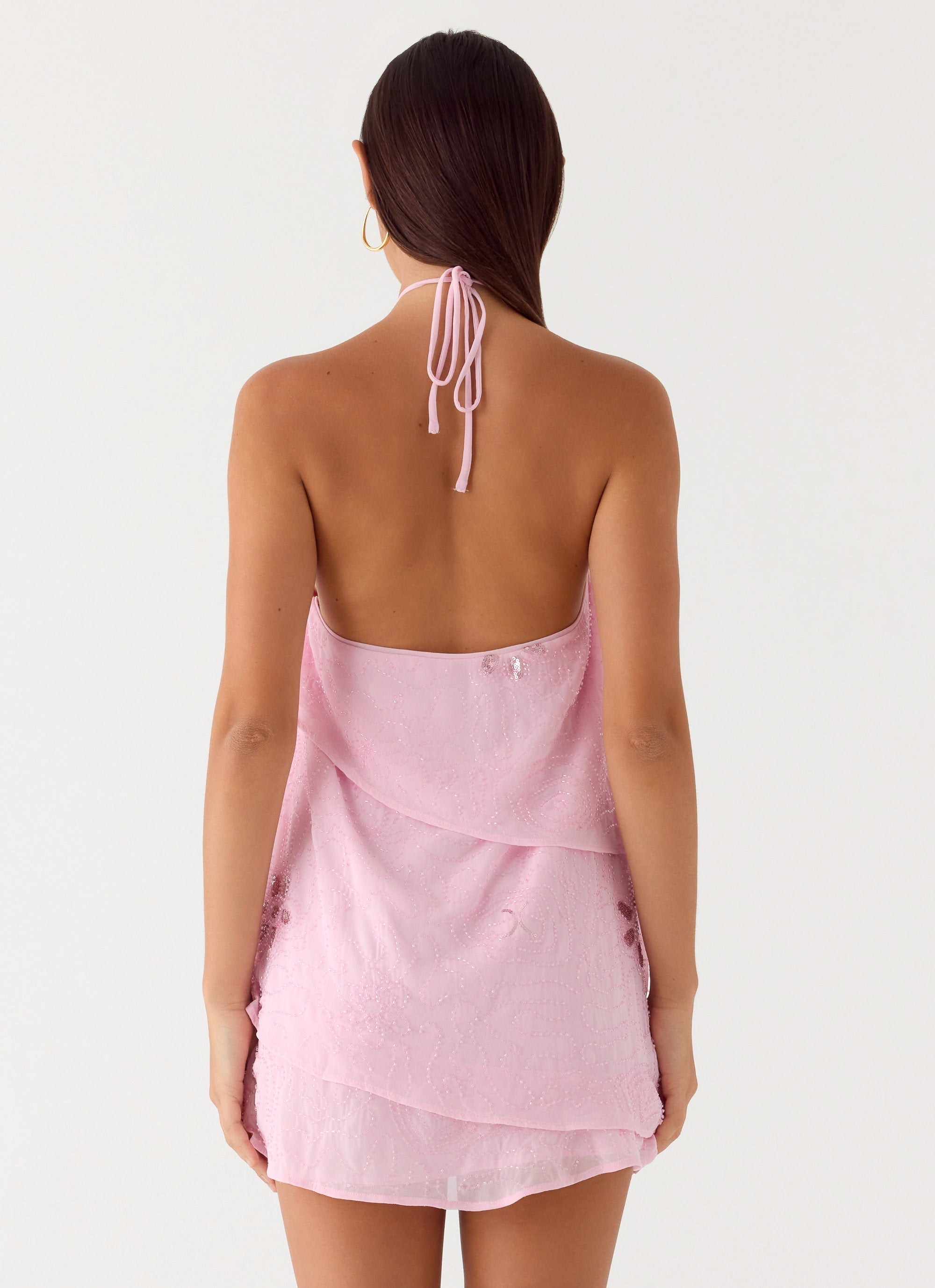 On The Go Beaded Mini Dress - Pink – Peppermayo Europe