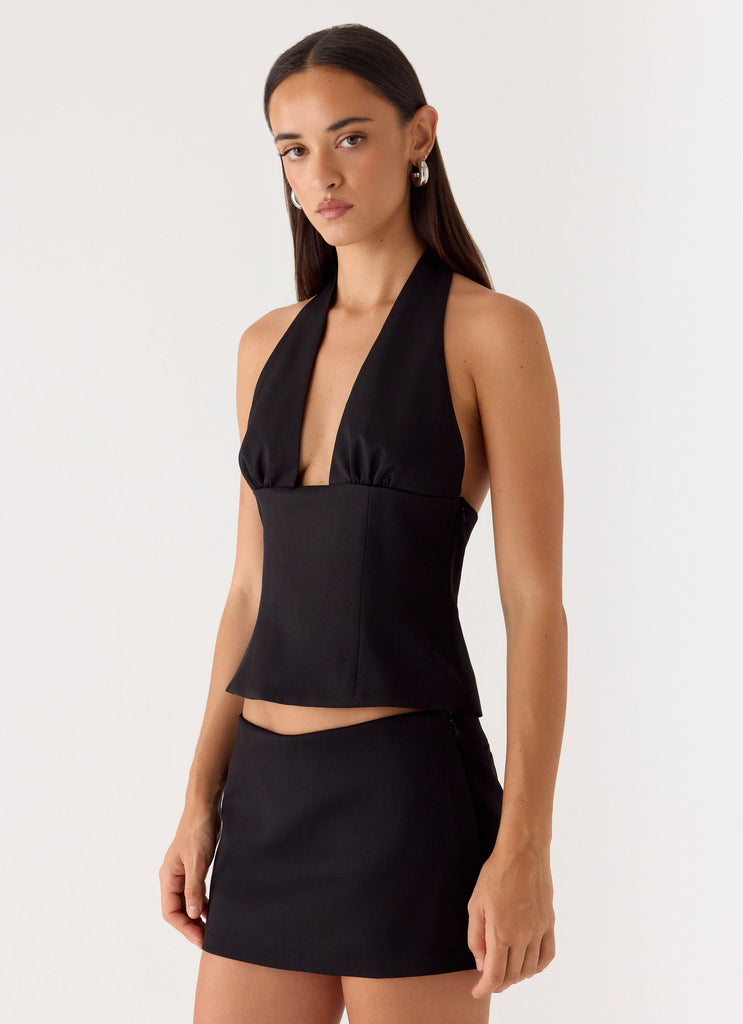 Rushing Around Halter Top - Black – Peppermayo Europe