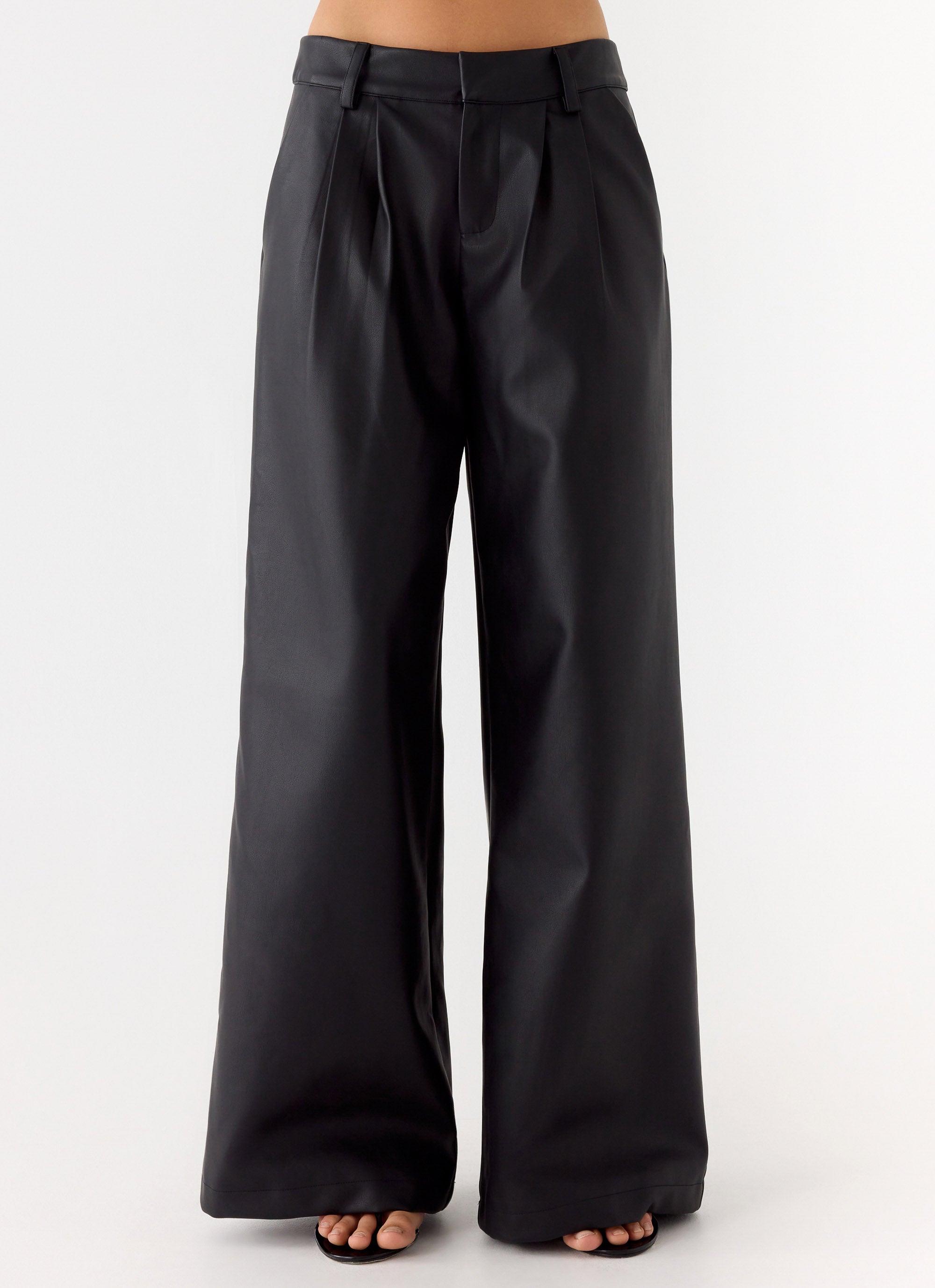 Samuel Low Rise Faux Leather Pants - Black – Peppermayo Europe