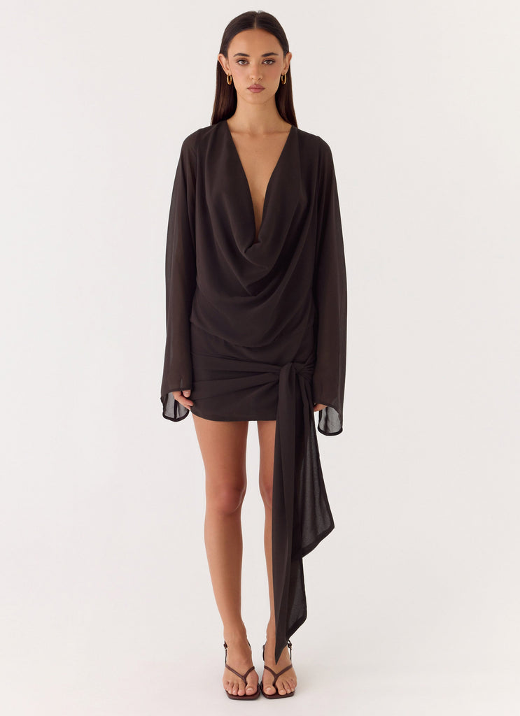 Sorrel Long Sleeve Mini Dress - Chocolate – Peppermayo Europe