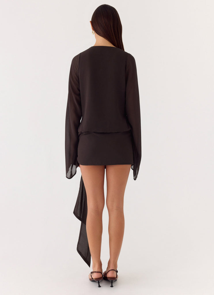 Sorrel Long Sleeve Mini Dress - Chocolate – Peppermayo Europe
