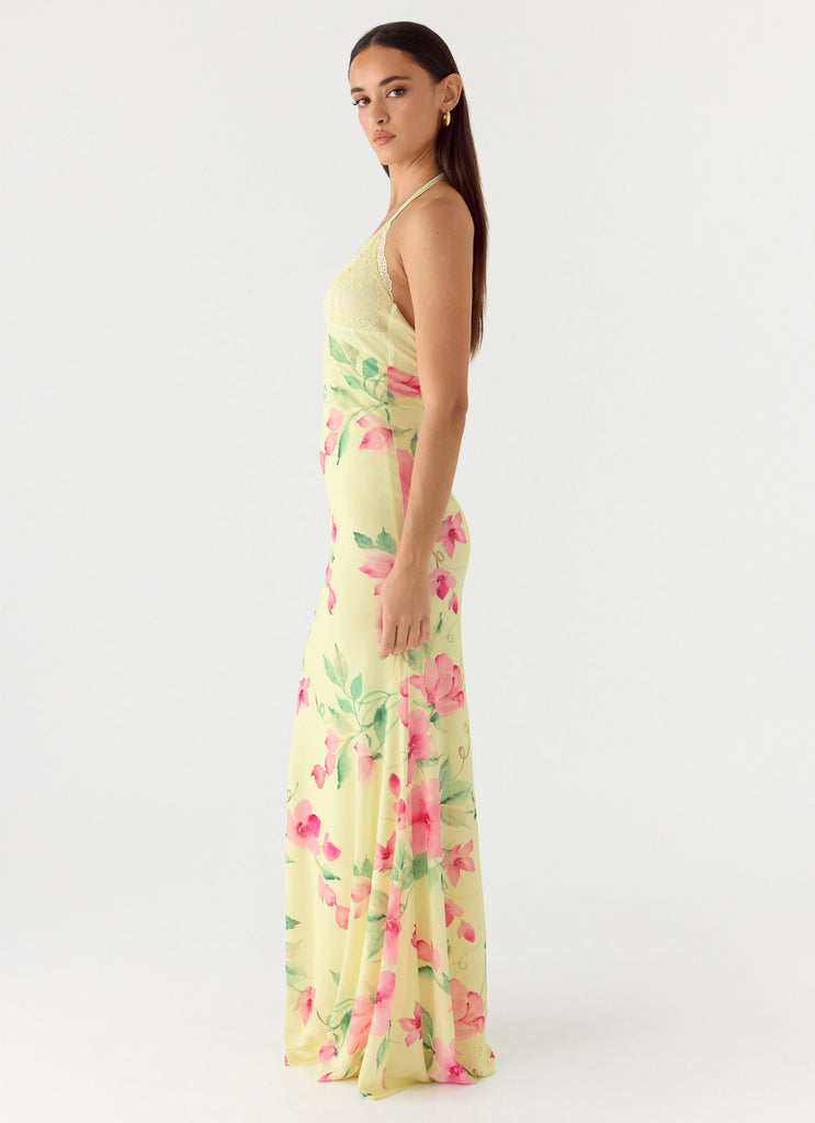 Takedown Halter Maxi Dress - Lemon Soleil – Peppermayo Europe