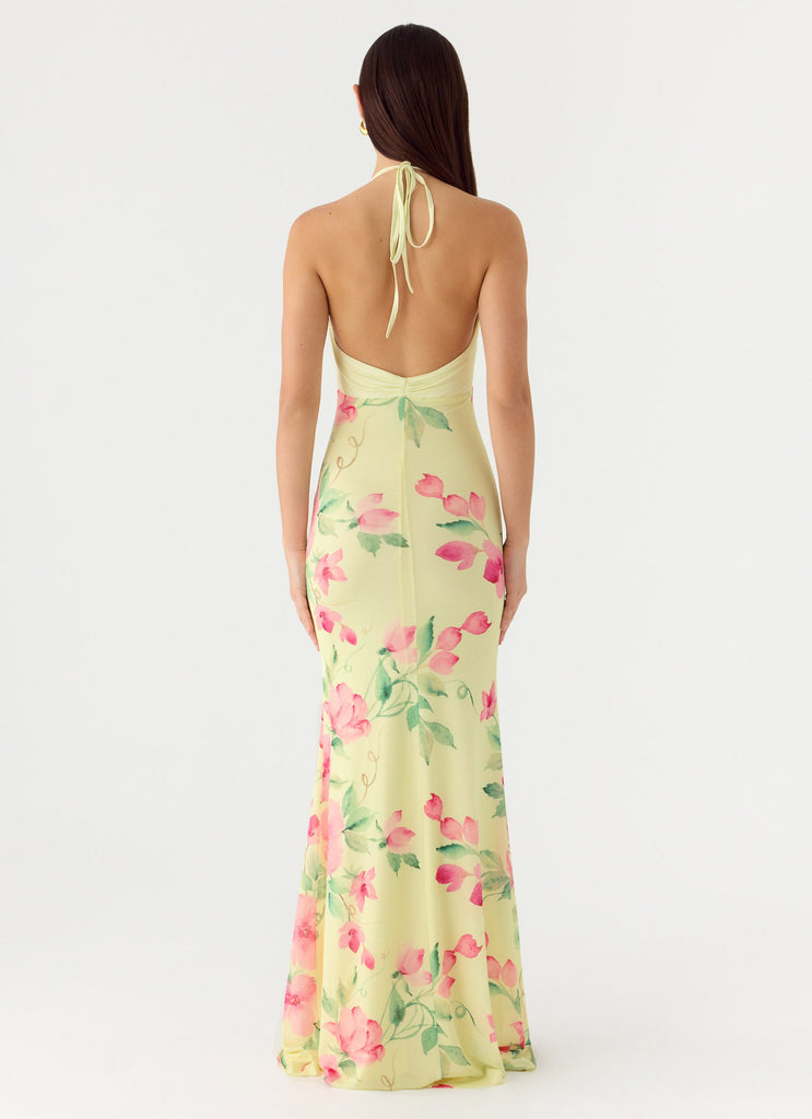 Takedown Halter Maxi Dress - Lemon Soleil – Peppermayo Europe